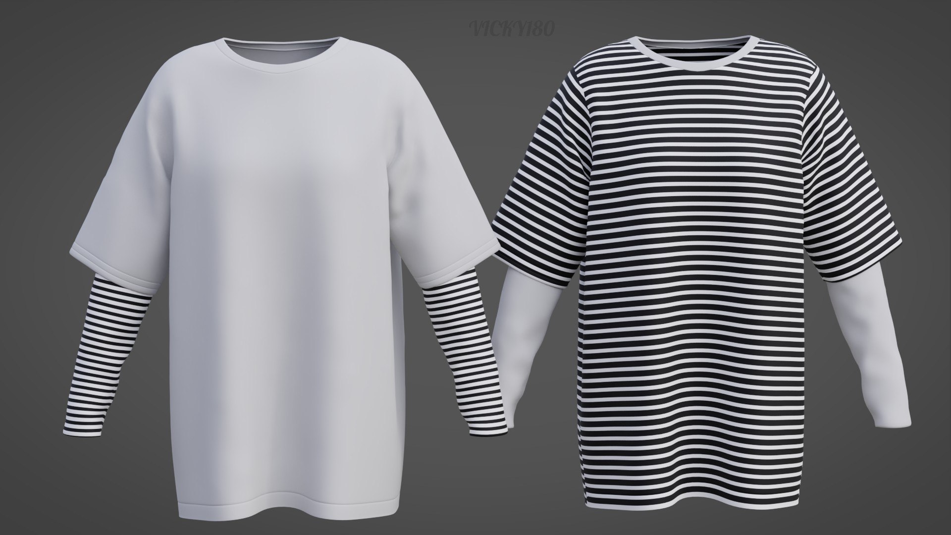 Punk Oversized Stripes Shirt - Harajuku Long Sleeves T-shirt Different ...