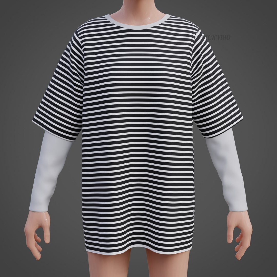 Punk Oversized Stripes Shirt - Harajuku Long Sleeves T-shirt Different ...