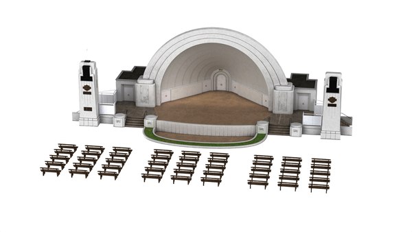 modelo 3d Estructura de anfiteatro al aire libre con asientos ...
