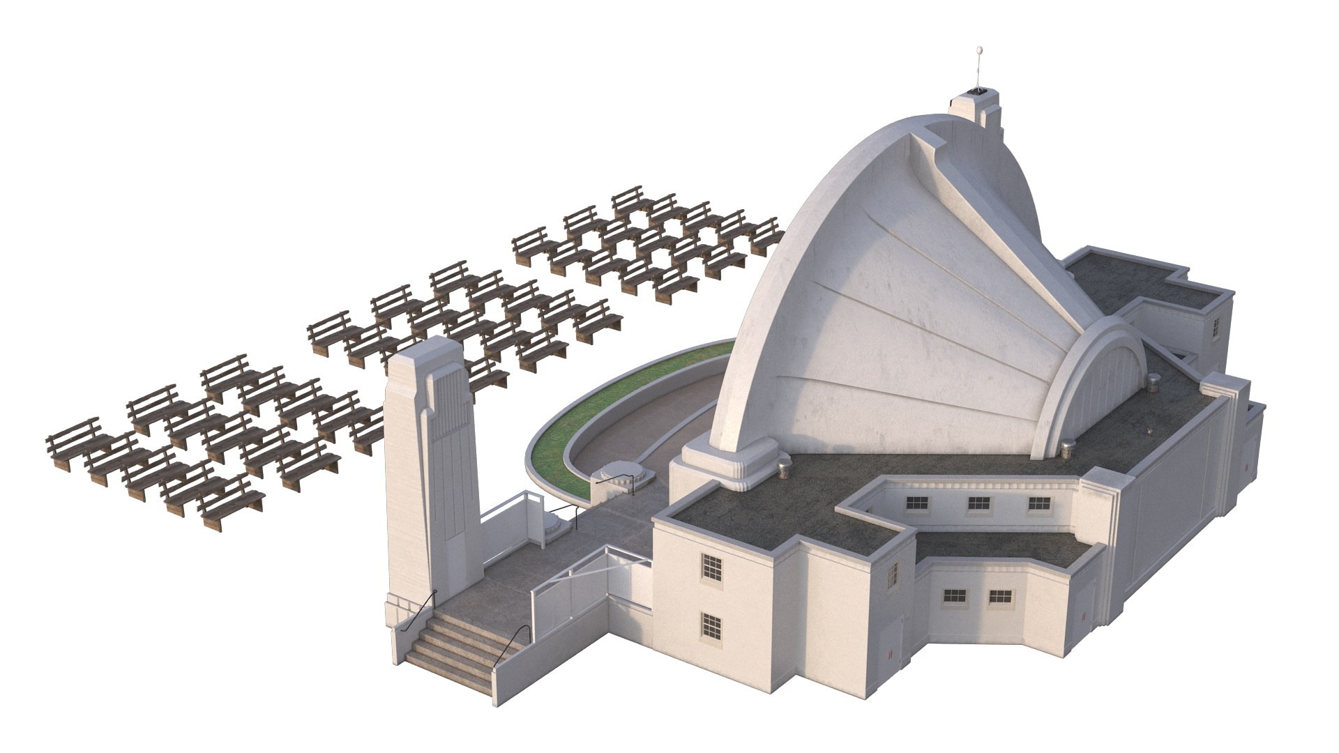 3D Model Open Air Amphitheater Structure With Seats - TurboSquid 2300629