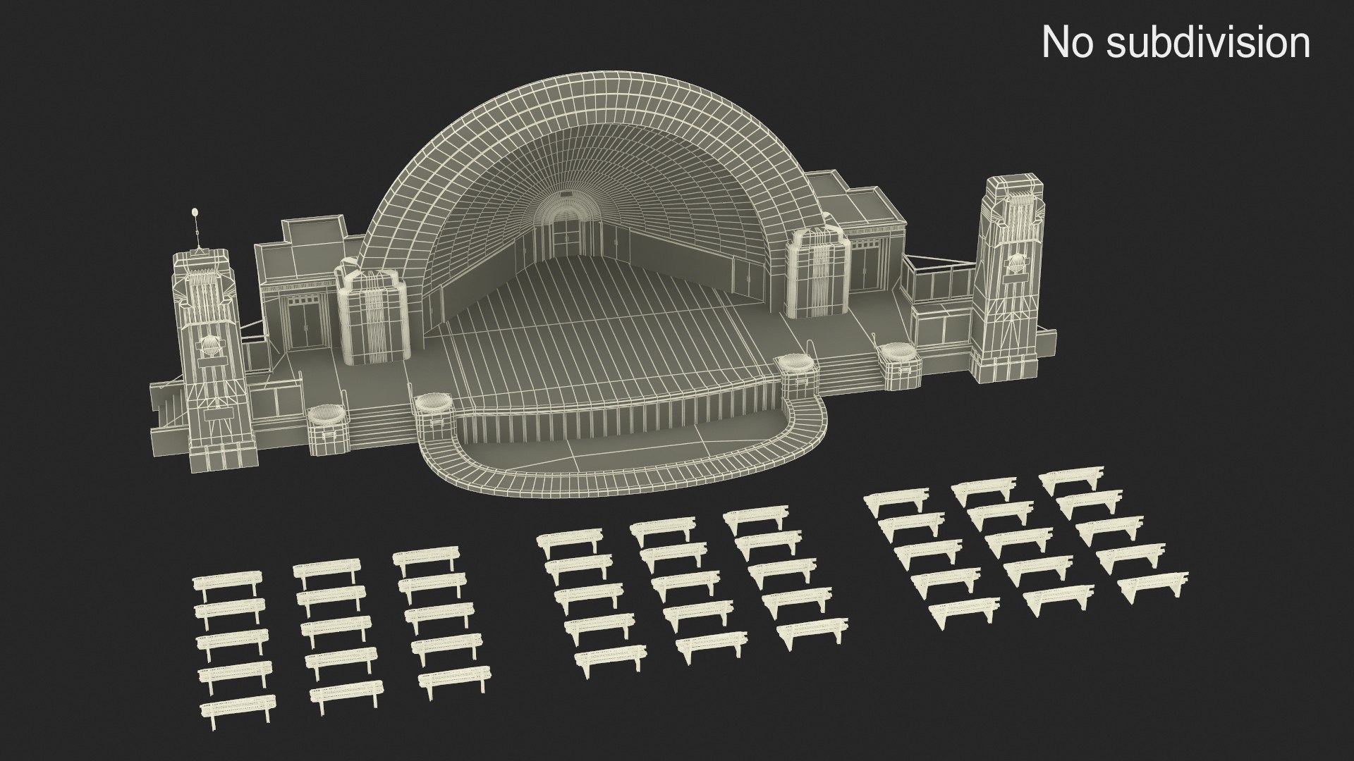 3D Model Open Air Amphitheater Structure With Seats - TurboSquid 2300629
