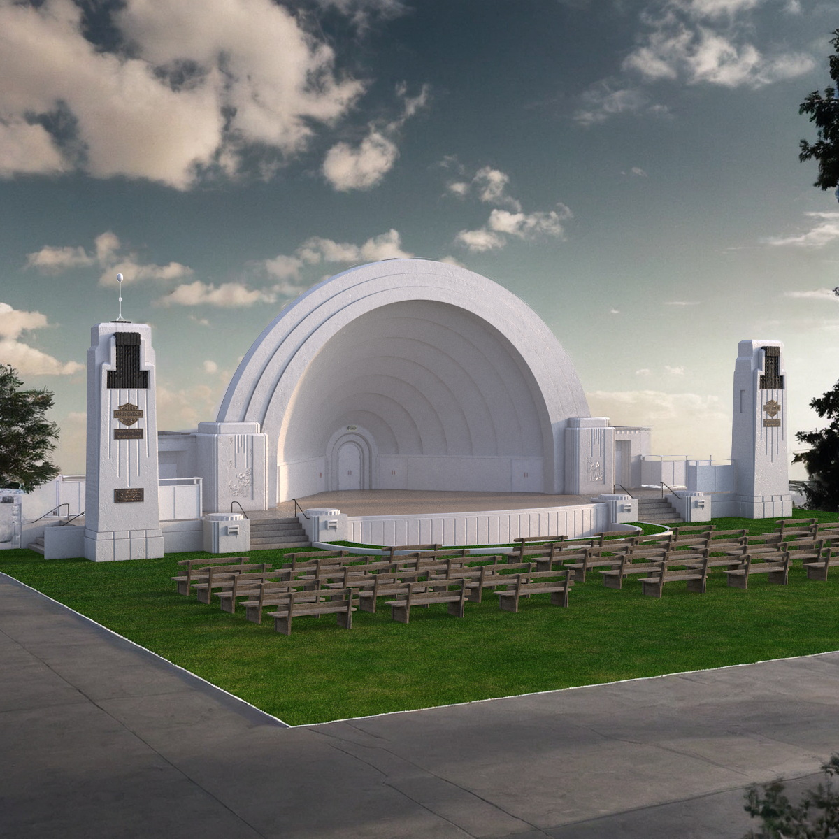 modelo 3d Estructura de anfiteatro al aire libre con asientos ...