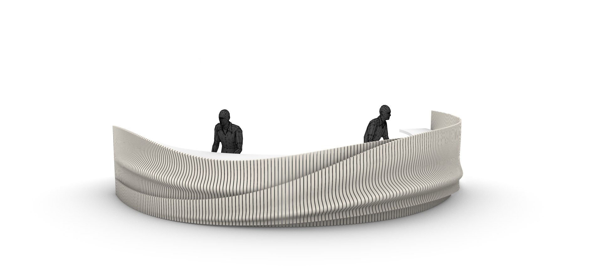 Parametric Counter Desk 02 Model - TurboSquid 1963523