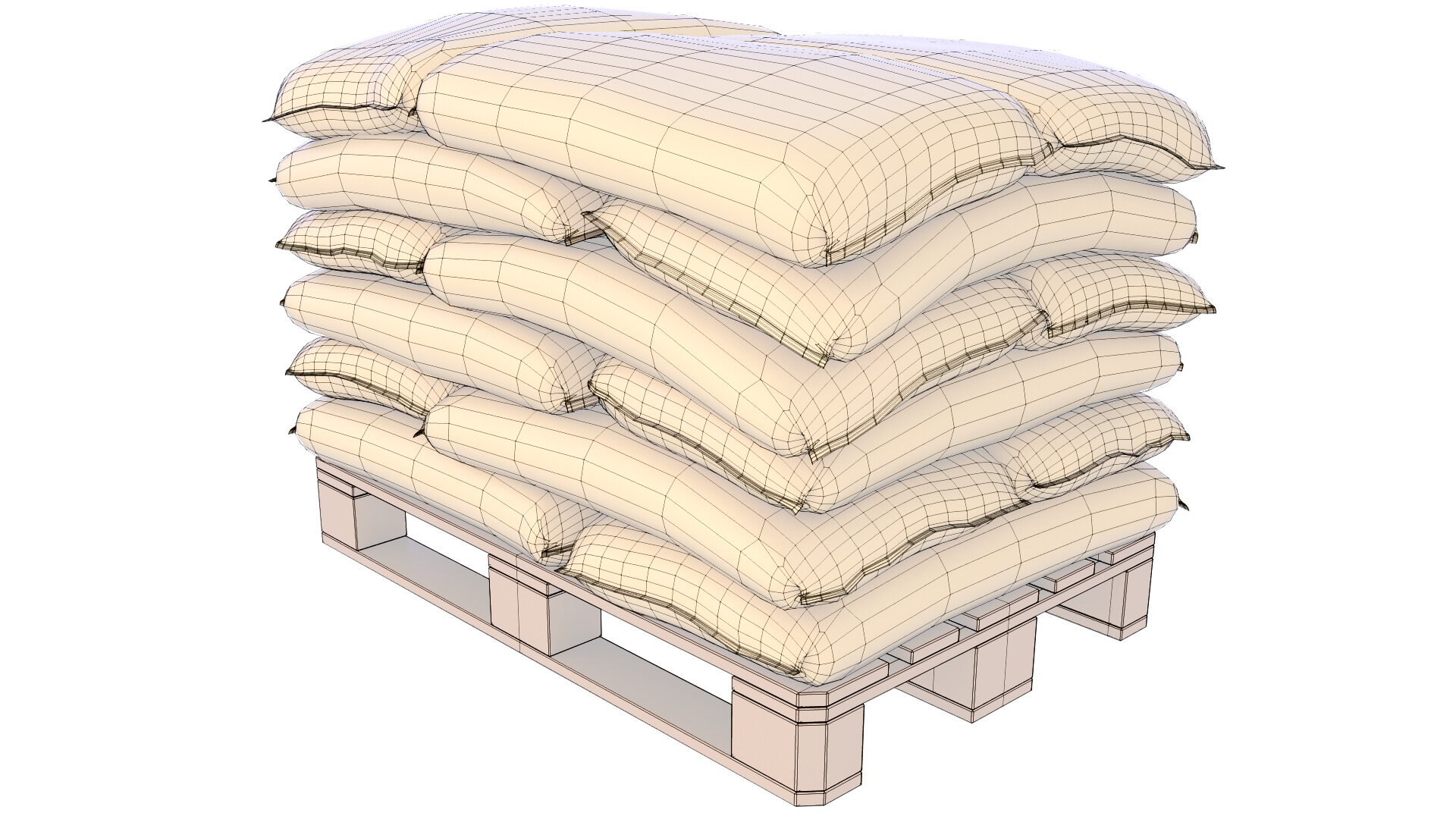 3D Pallet With Bags 9 - TurboSquid 2003180
