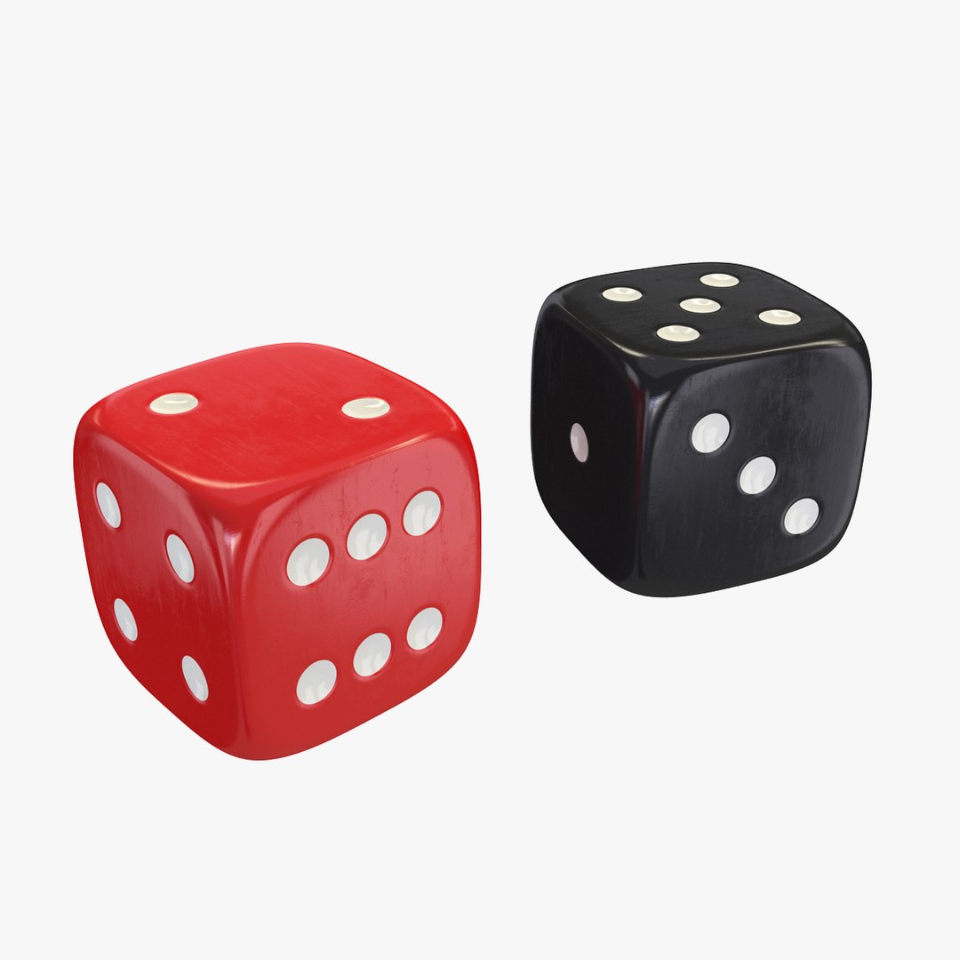 3D dice red black model - TurboSquid 1538780