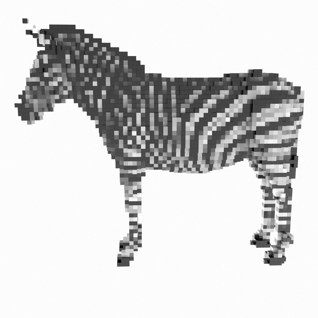 Voxel Zebra 3d Obj