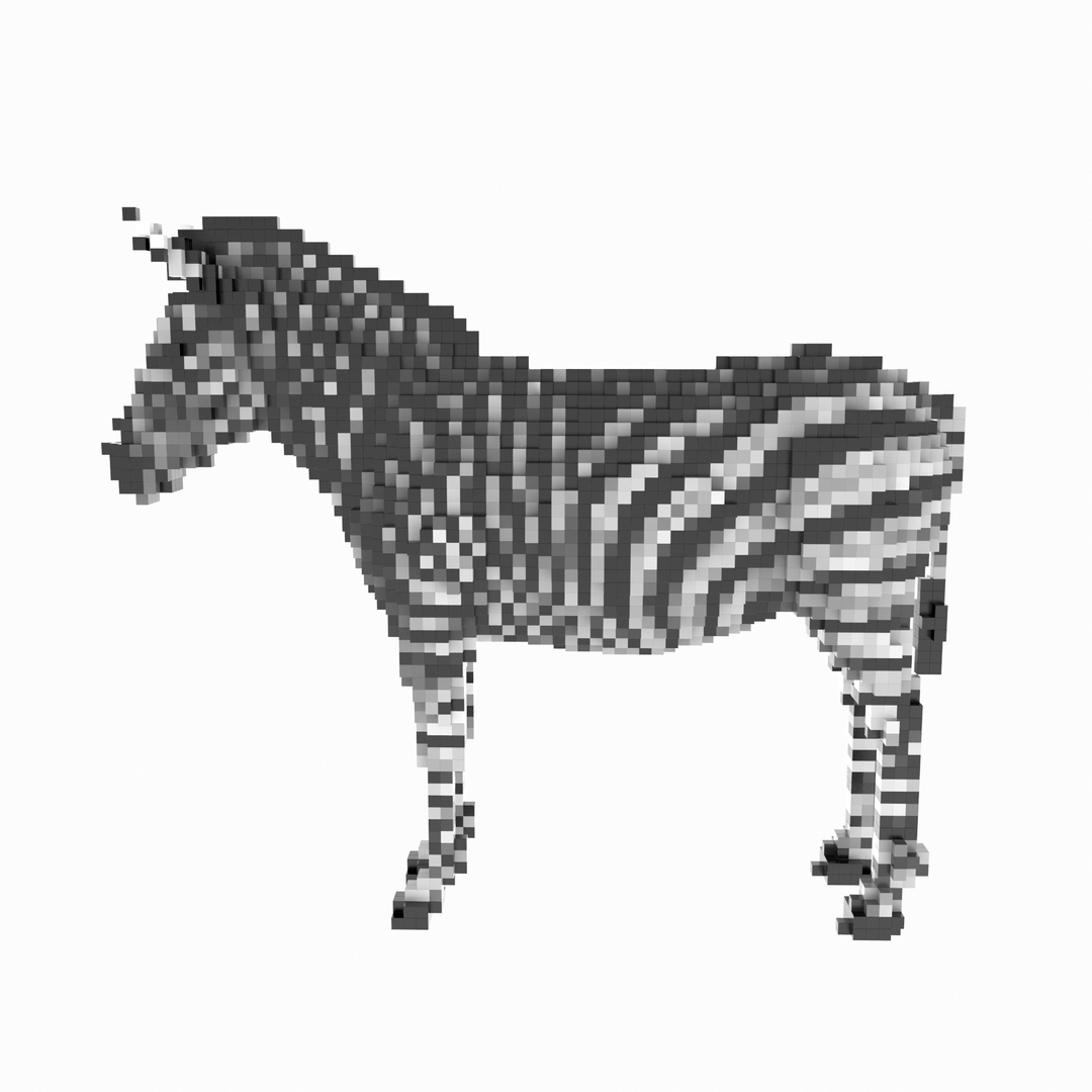 Voxel Zebra 3d Obj