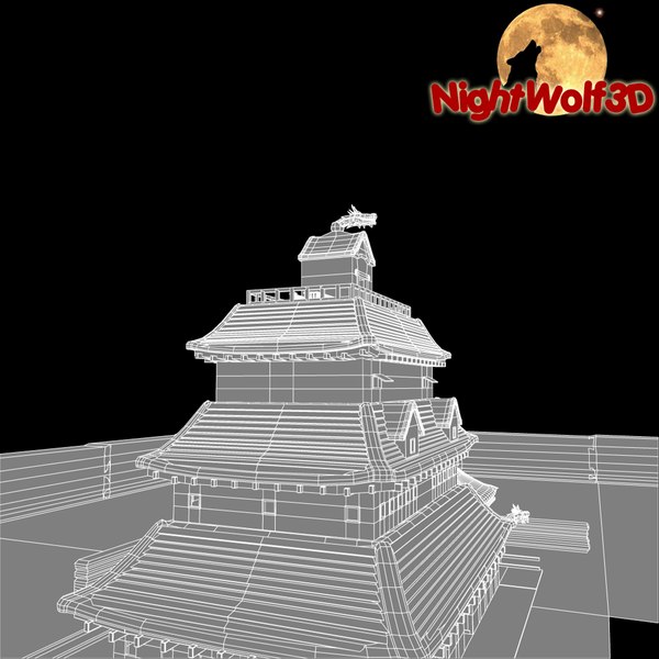 japanese castle interior 3d model