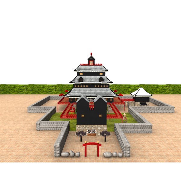 japanese castle interior 3d model