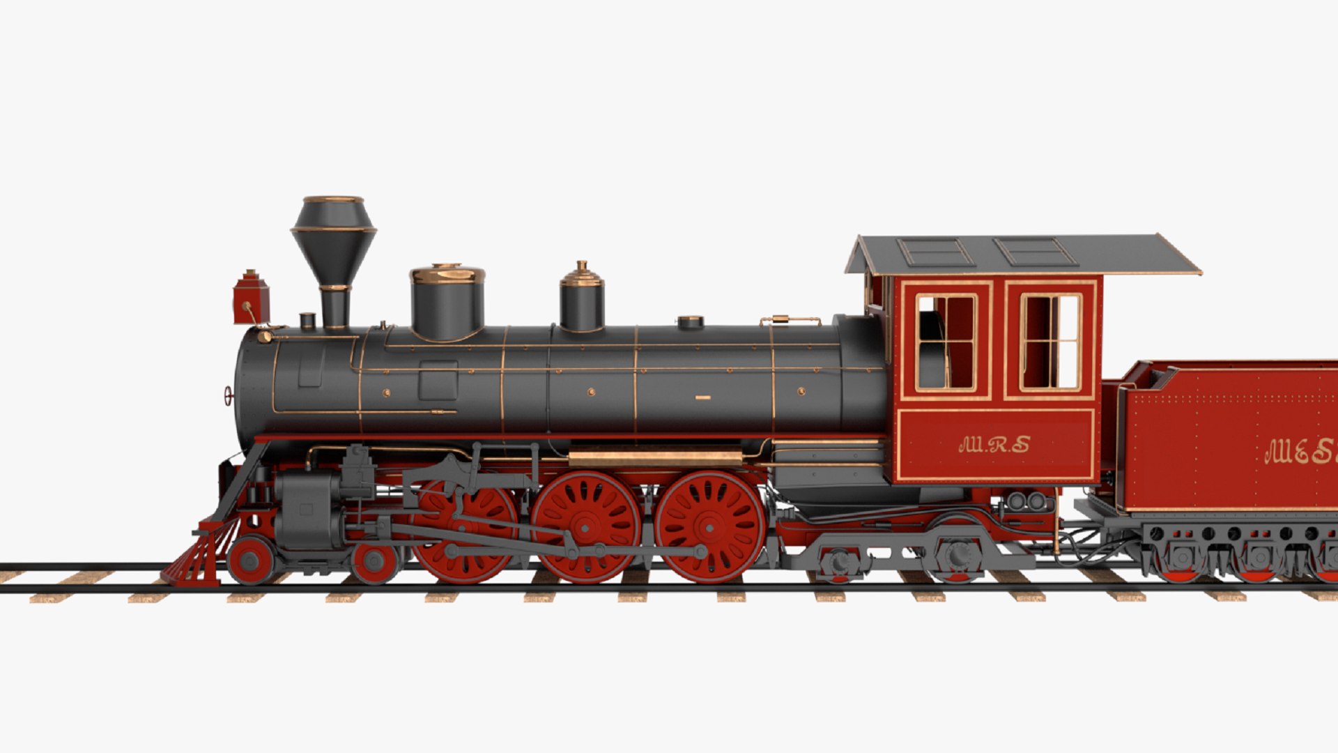 Steam train 3D model - TurboSquid 1645425
