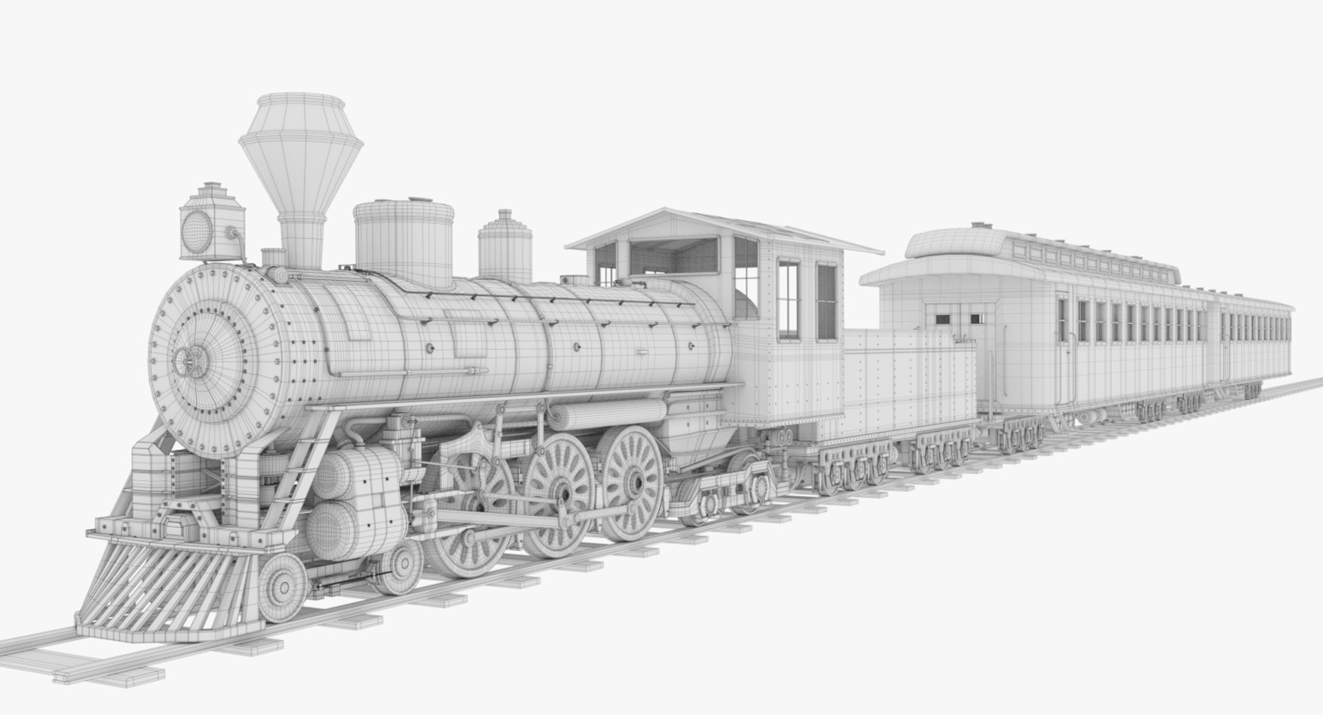 Steam train 3D model - TurboSquid 1645425