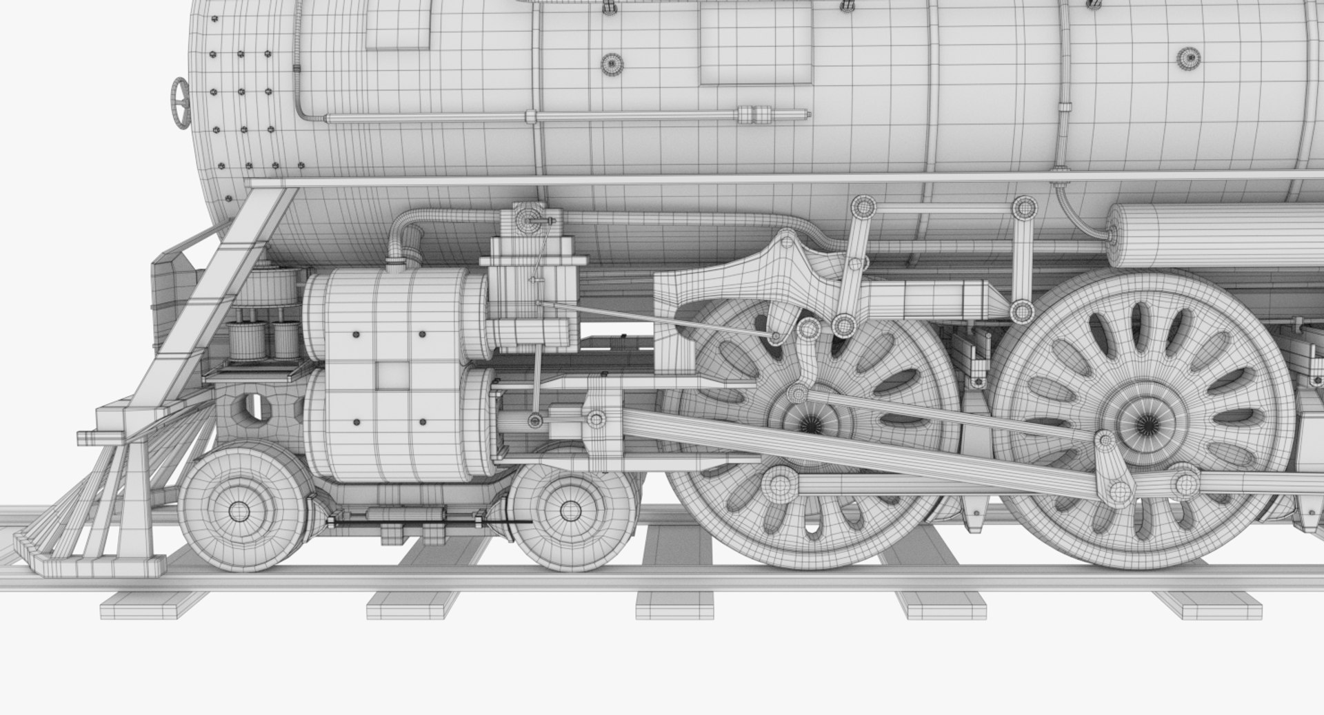 Steam train 3D model - TurboSquid 1645425