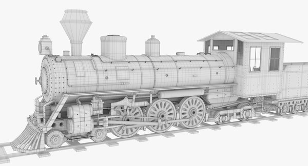 Steam train 3D model - TurboSquid 1645425
