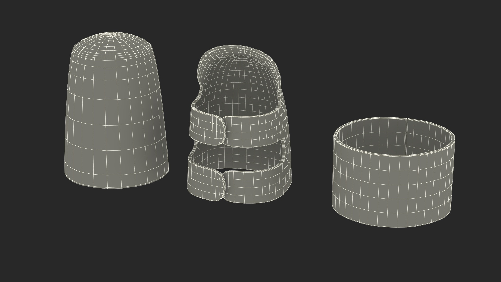 Quilting Thimbles Silver Set 3D Model - TurboSquid 2065222