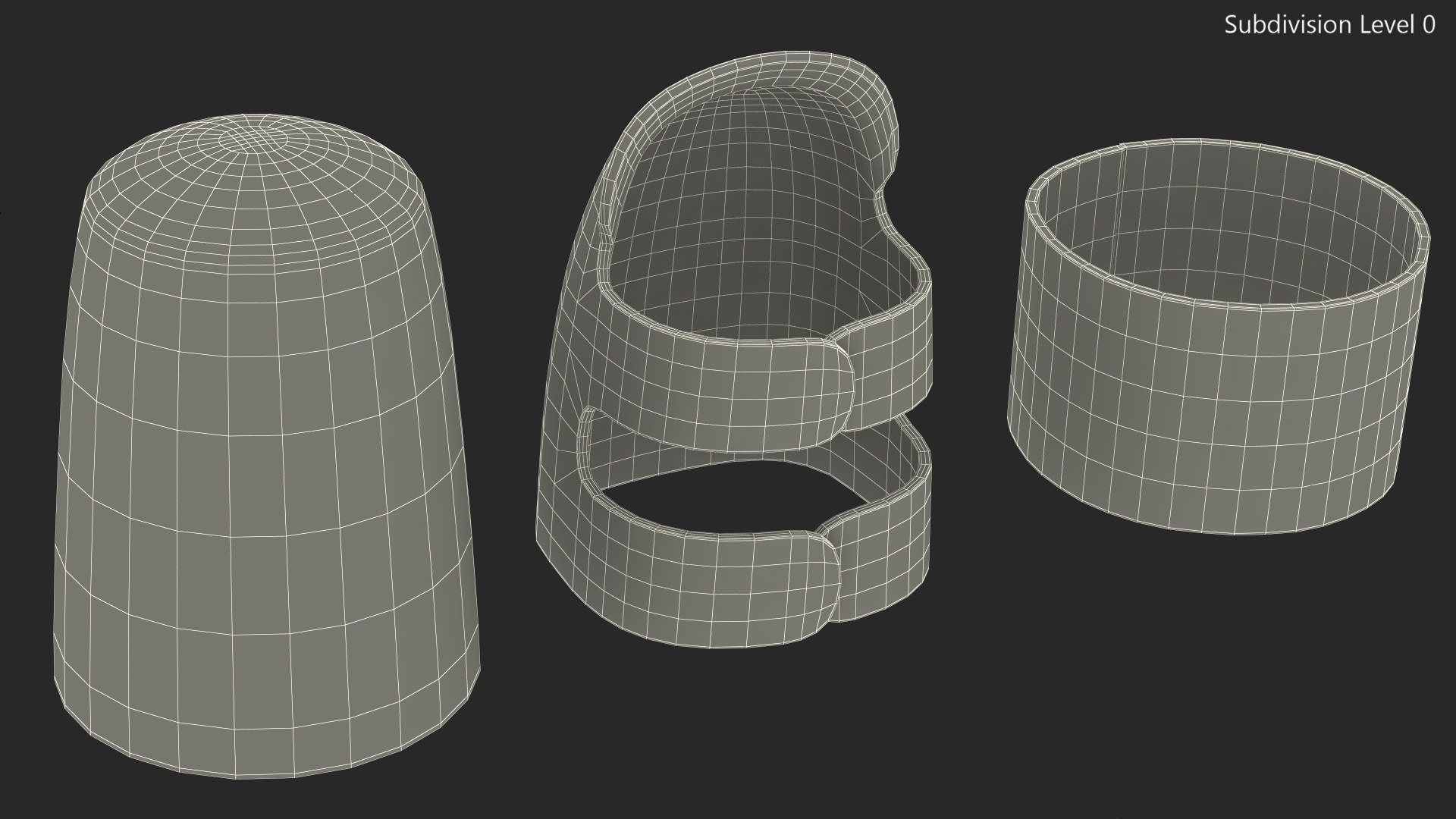 Quilting Thimbles Silver Set 3D Model - TurboSquid 2065222