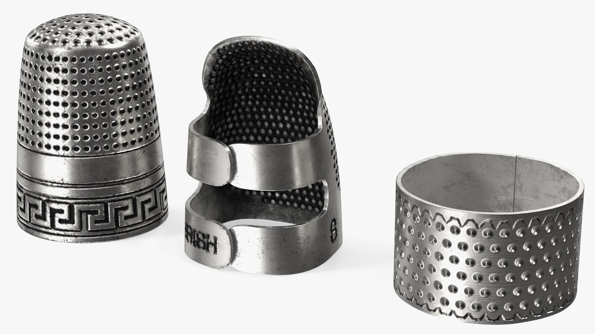 Quilting Thimbles Silver Set 3D Model - TurboSquid 2065222