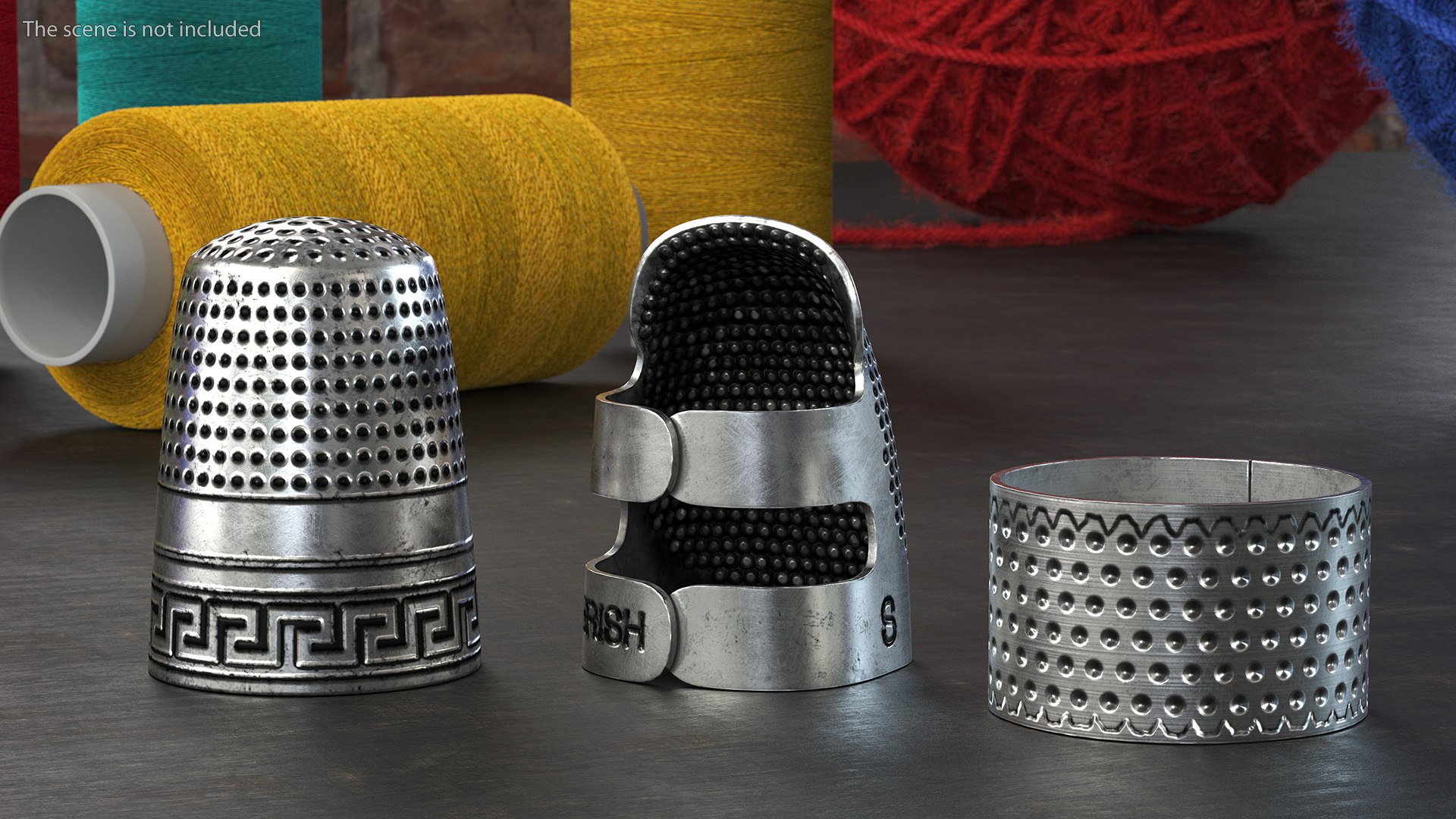 Quilting Thimbles Silver Set 3D Model - TurboSquid 2065222