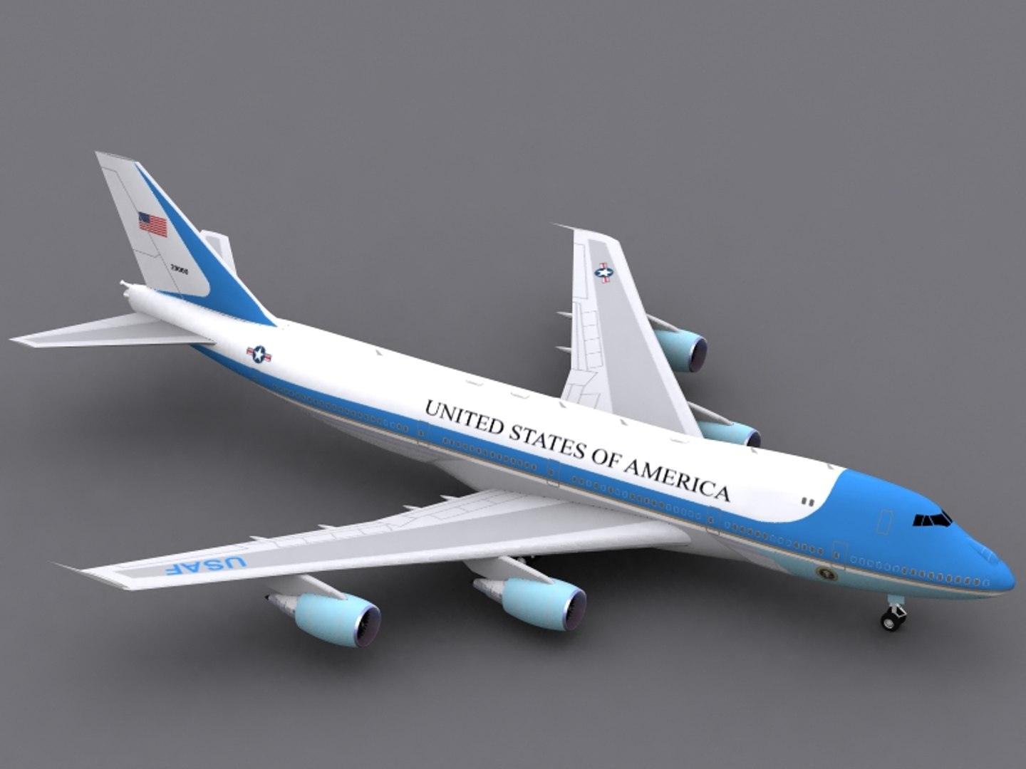 B 747-200 Air Force 3d Model