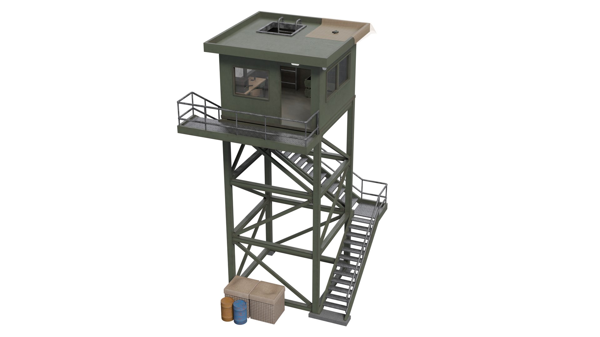 Military Watchtower Model - TurboSquid 2429602
