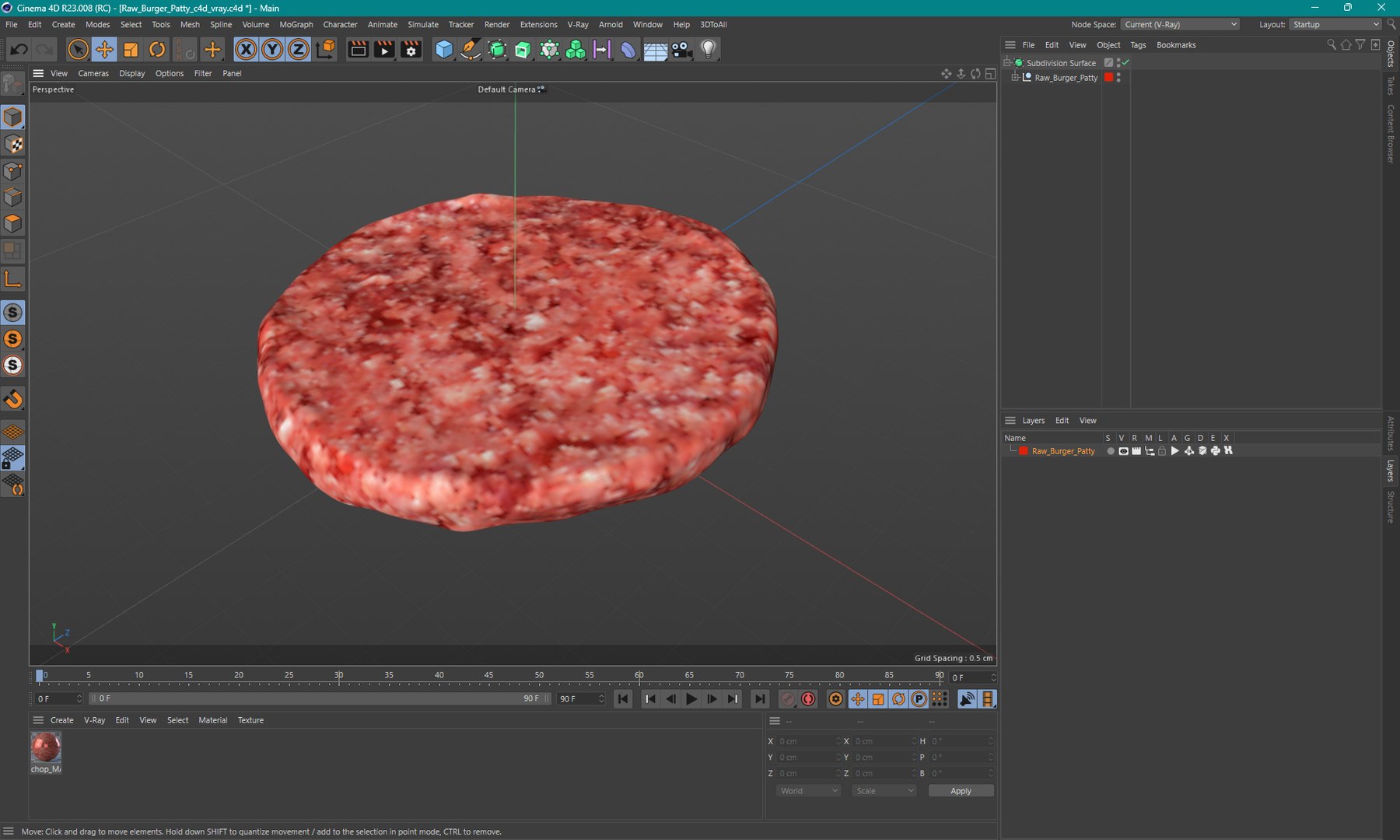 3D Model Raw Burger Patty - TurboSquid 2328656