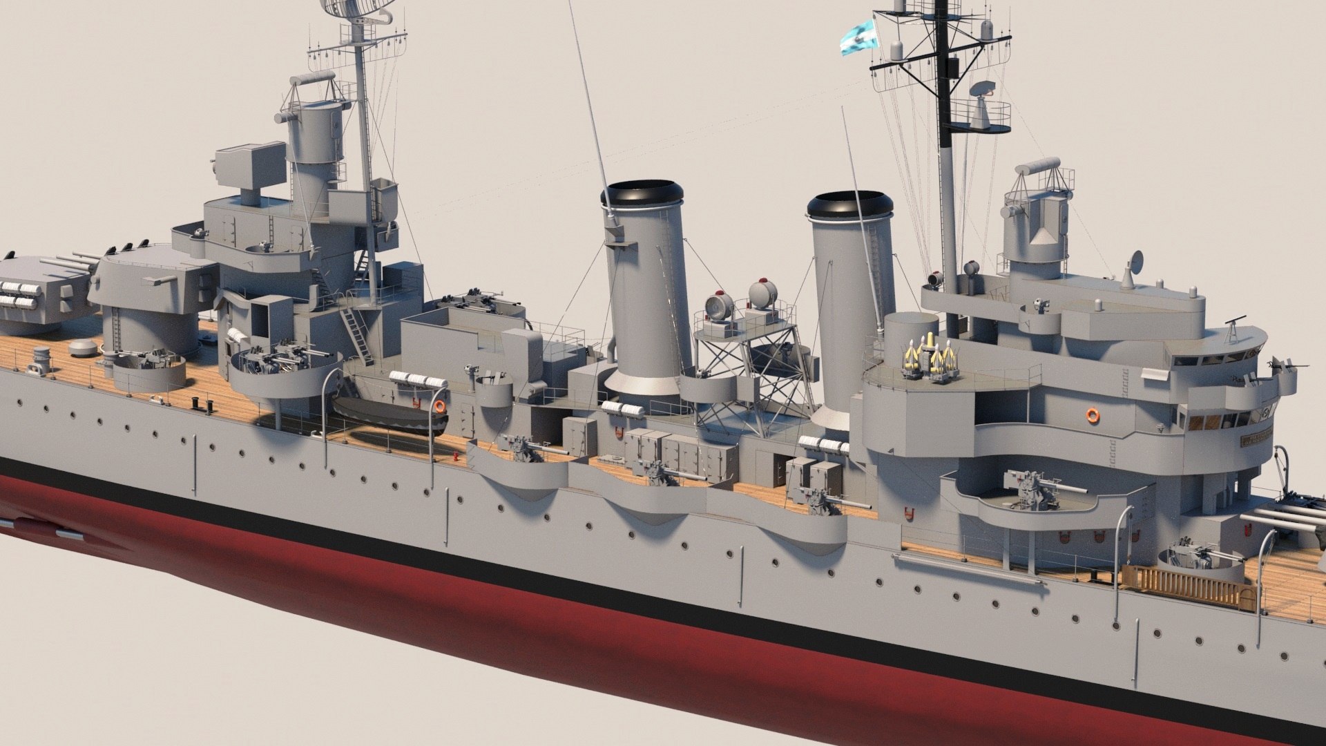 3D Argentine Navy Cruiser A.R.A "General Belgrano" model - TurboSquid ...