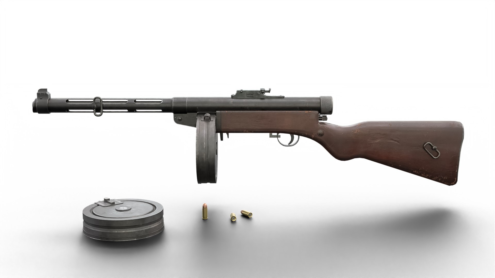 3D WWII Submachine Gun Drum Magazine Model - TurboSquid 2422834
