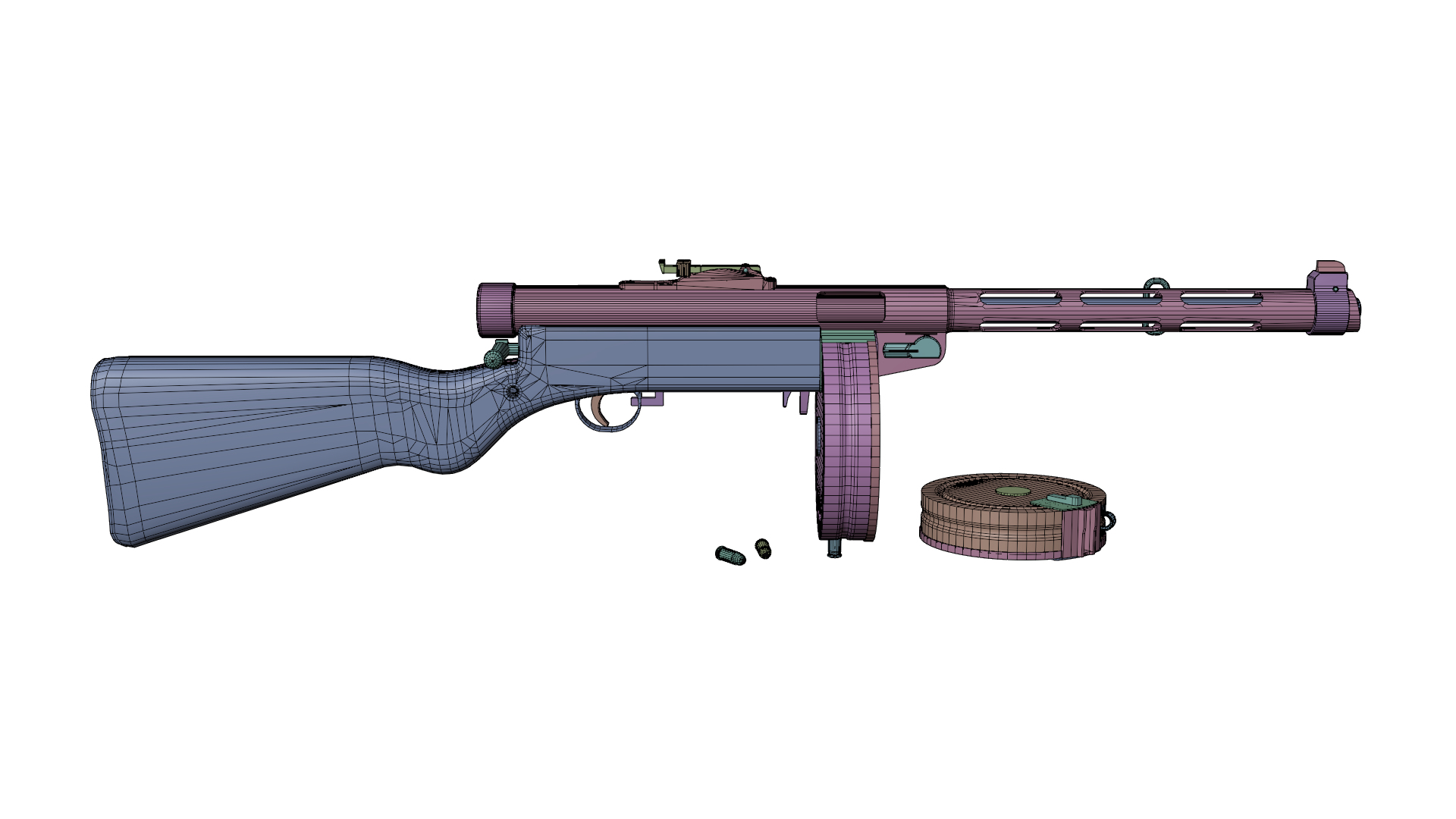 3D WWII Submachine Gun Drum Magazine Model - TurboSquid 2422834
