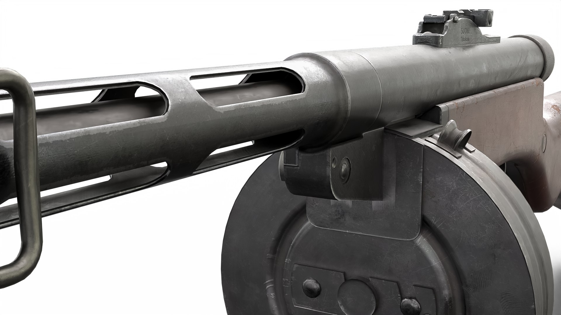 3D WWII Submachine Gun Drum Magazine Model - TurboSquid 2422834