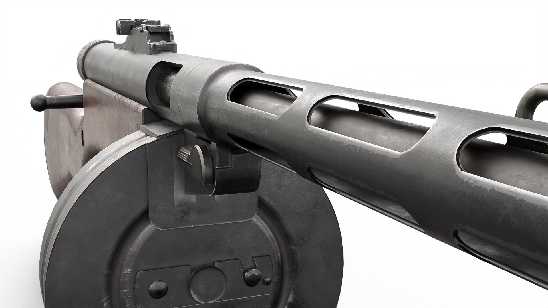 3D WWII Submachine Gun Drum Magazine Model - TurboSquid 2422834