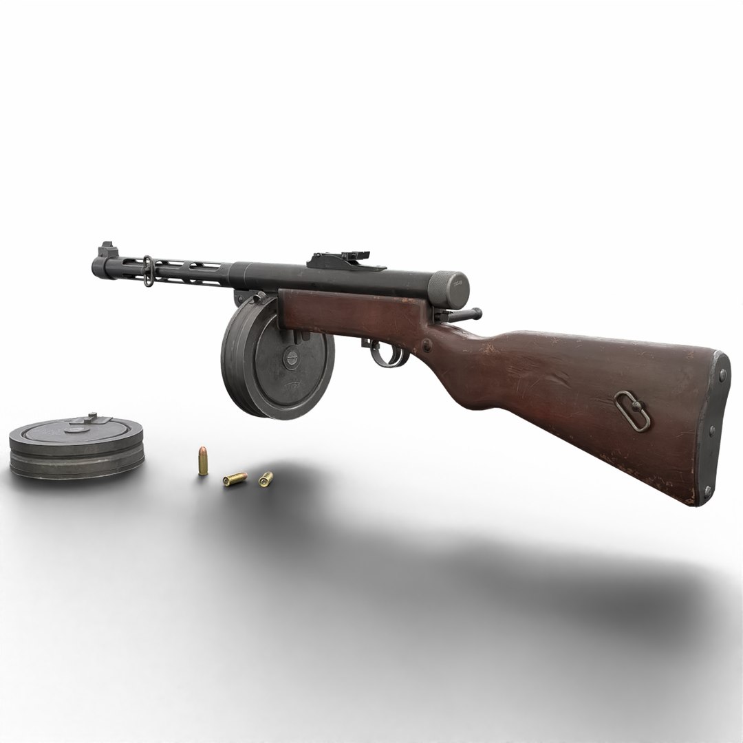3D WWII Submachine Gun Drum Magazine Model - TurboSquid 2422834
