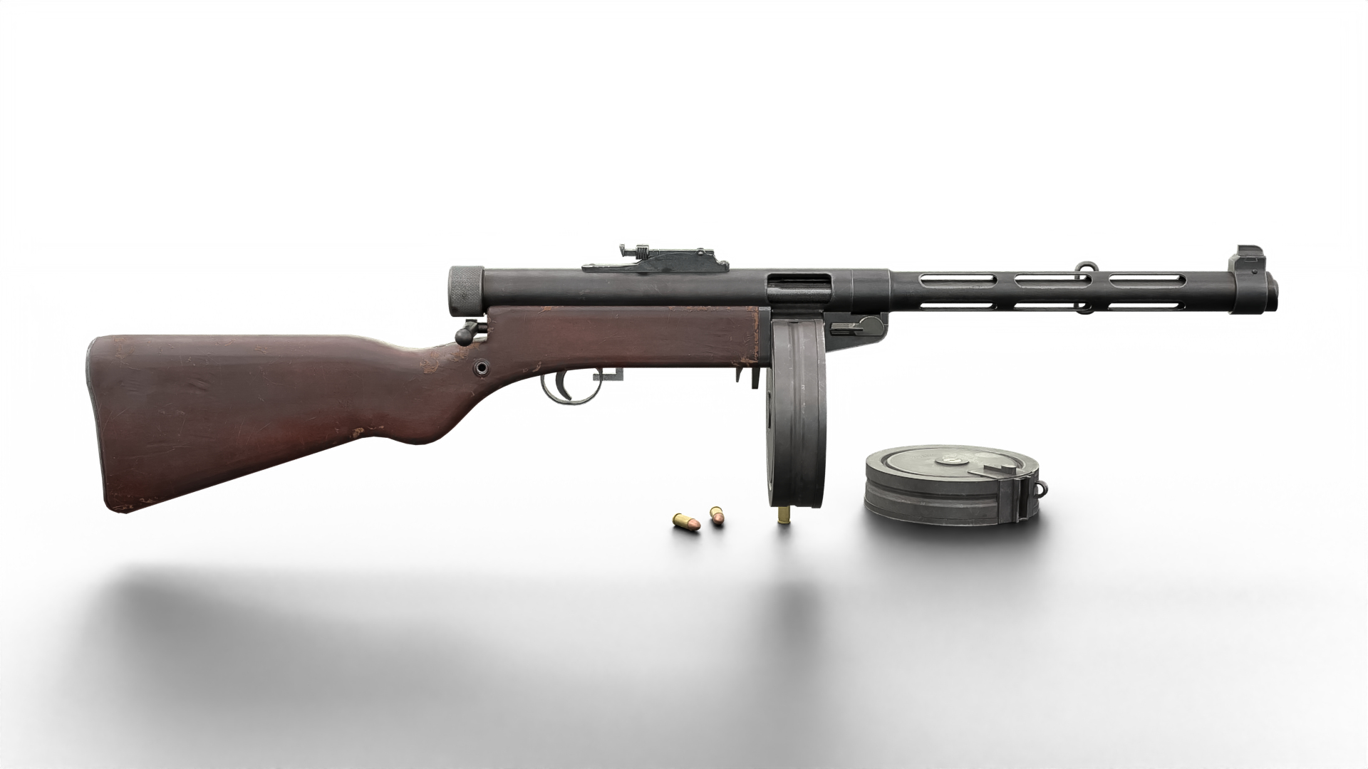 3D WWII Submachine Gun Drum Magazine Model - TurboSquid 2422834