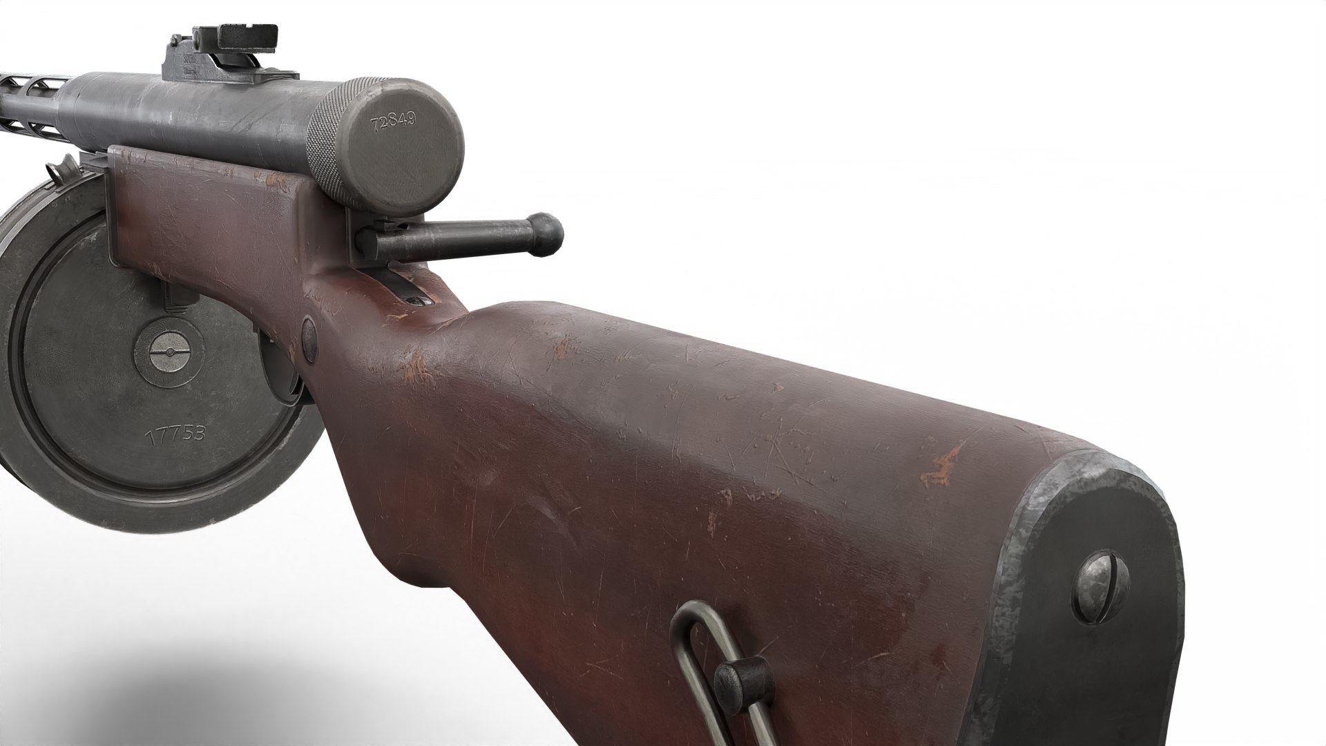 3D WWII Submachine Gun Drum Magazine Model - TurboSquid 2422834