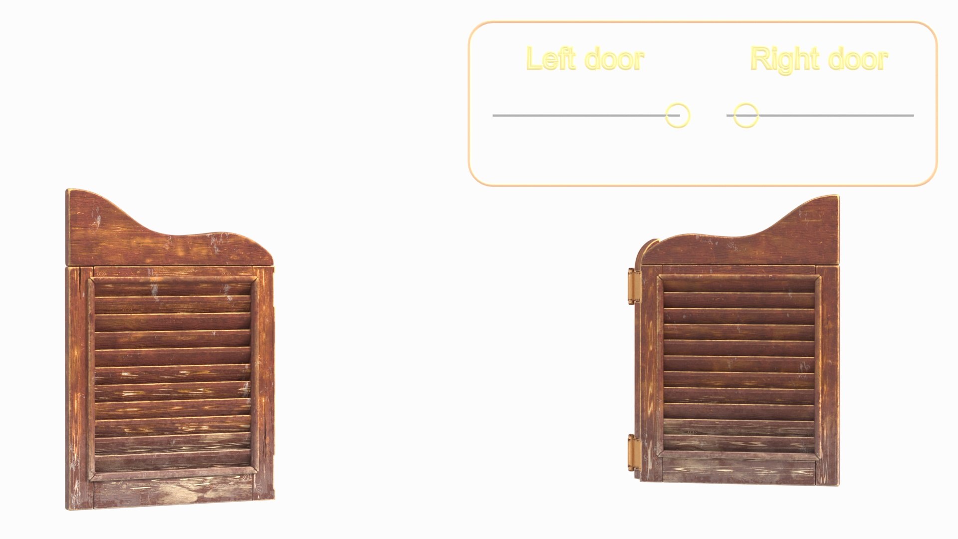 Rustic Saloon Doors Rigged Model - TurboSquid 2079988