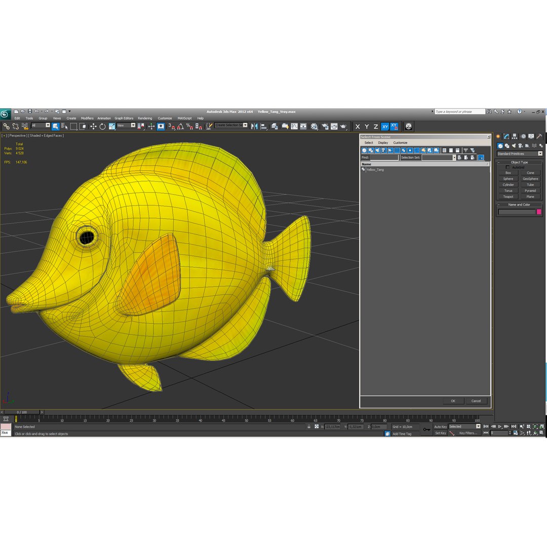 3d model yellow tang