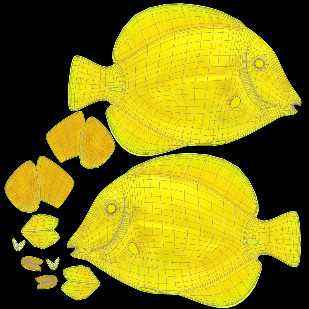 3d model yellow tang
