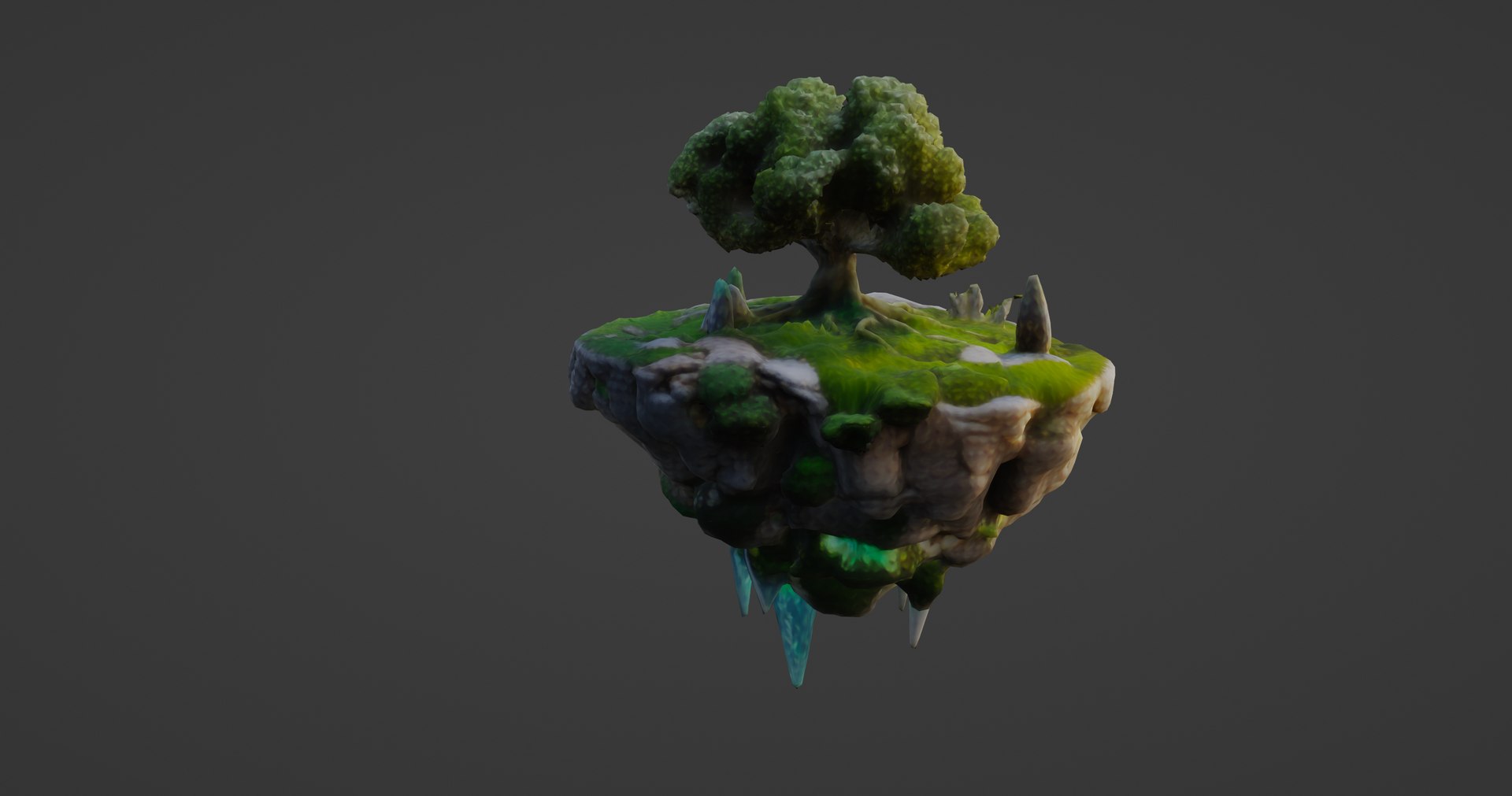 Floating Magic Island With Crystal Energy 3D - TurboSquid 2342036