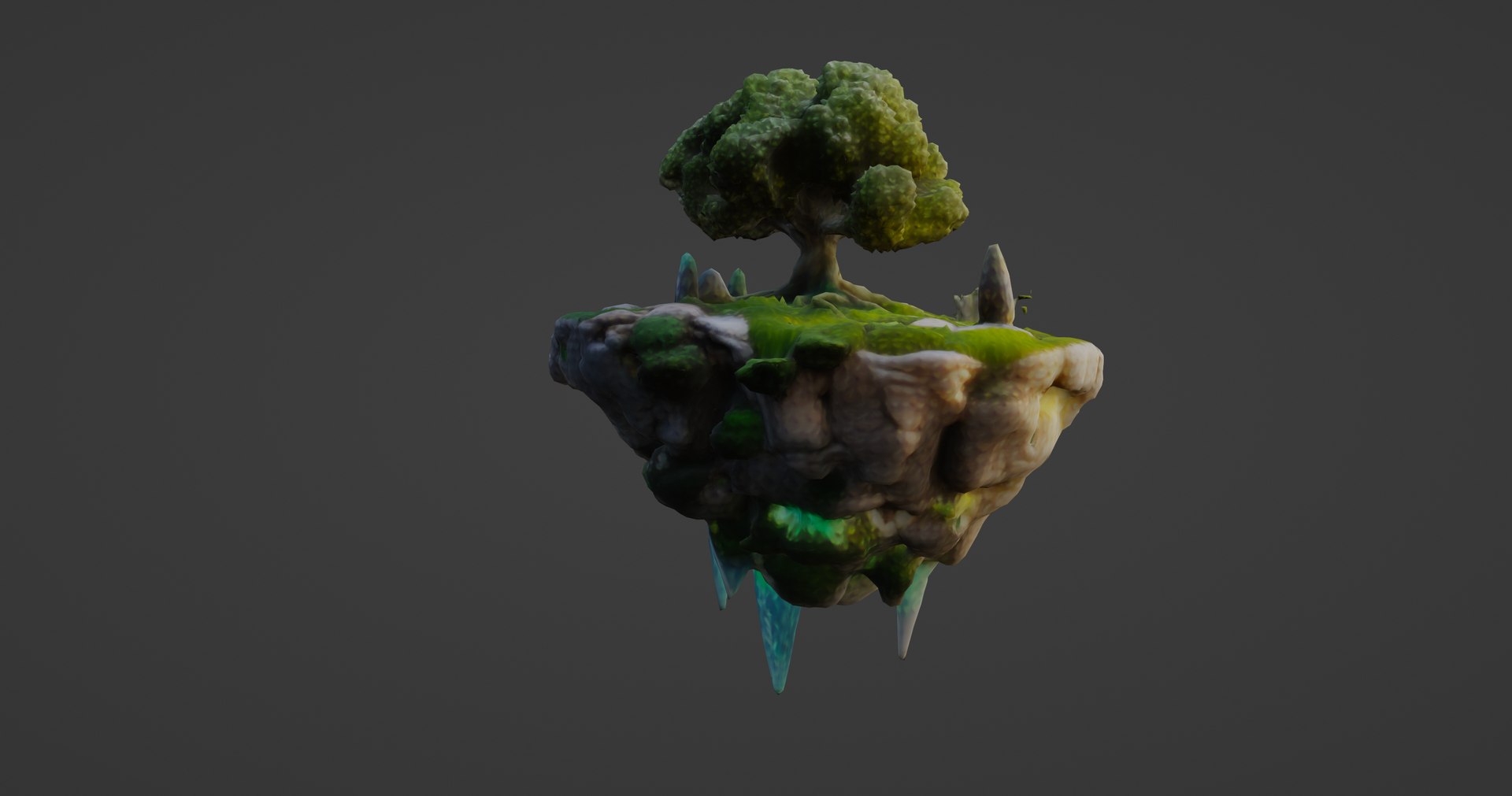 Floating Magic Island With Crystal Energy 3D - TurboSquid 2342036