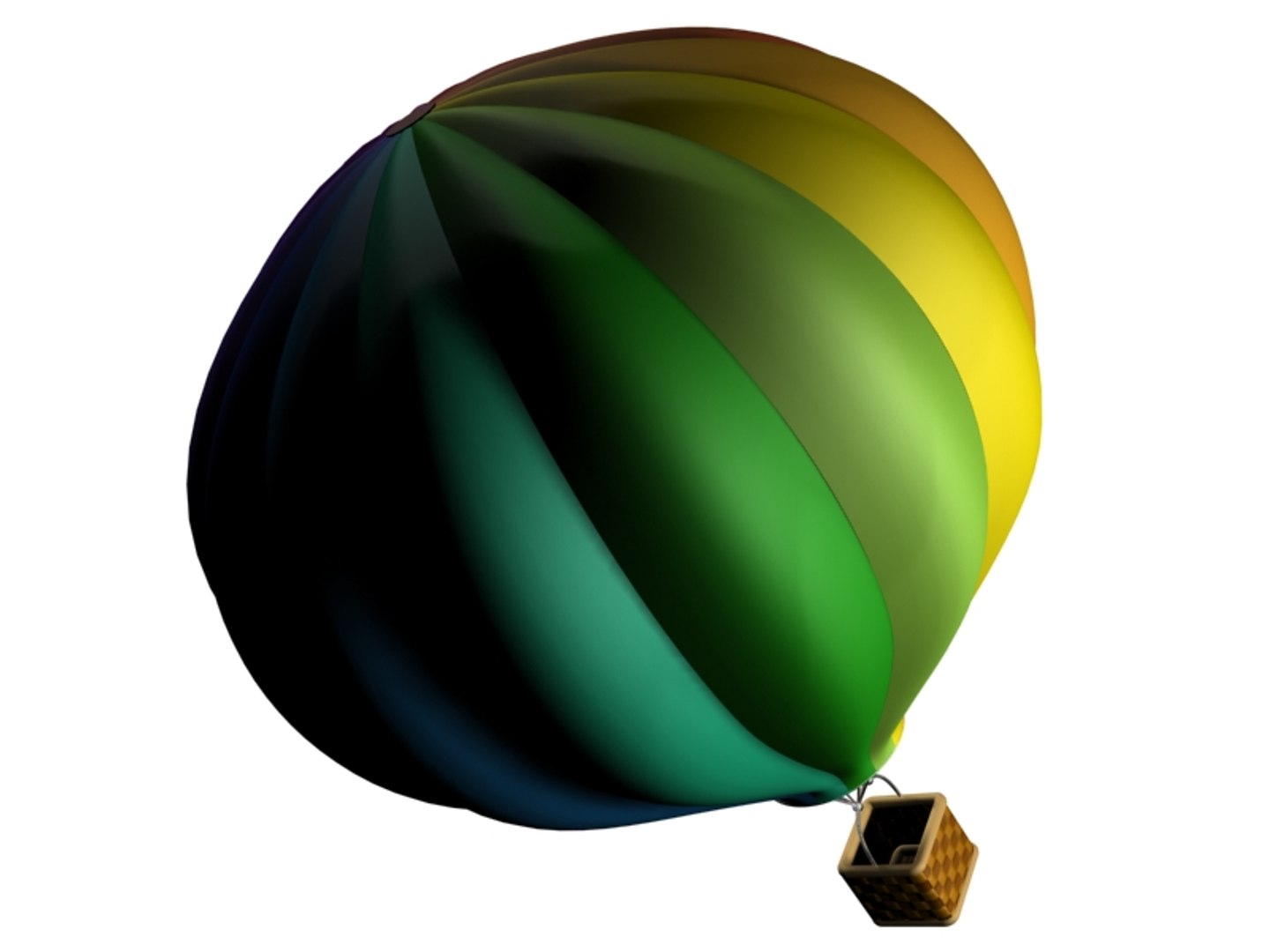 Colorful Hot Air Balloon 3d Obj