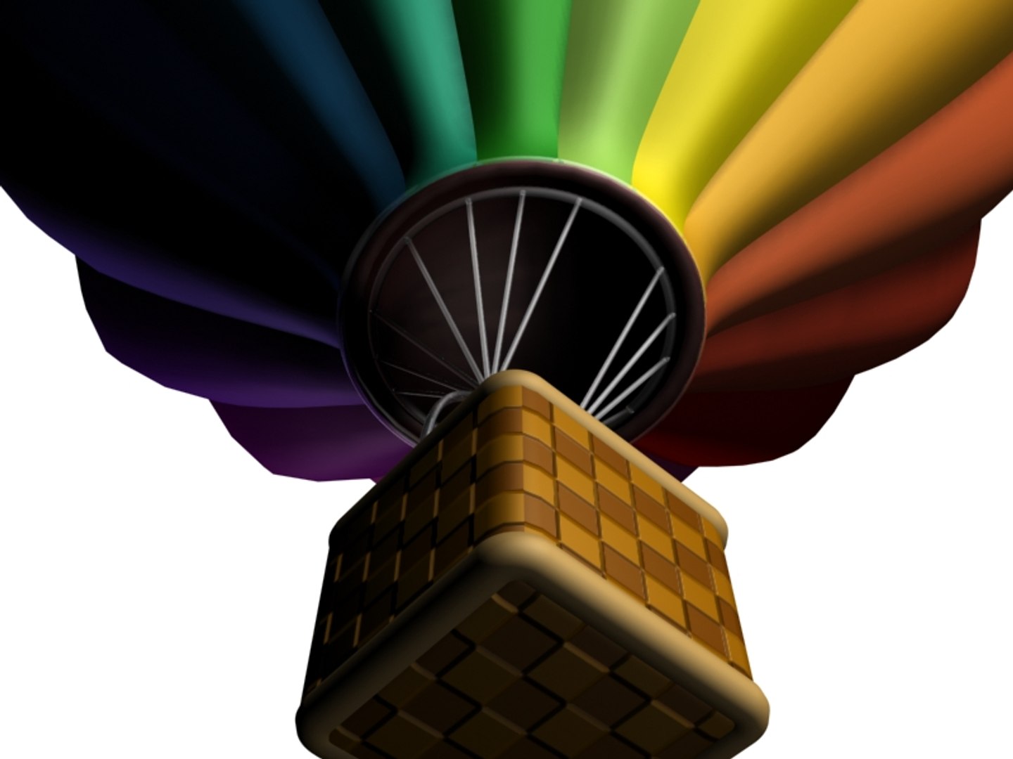 Colorful Hot Air Balloon 3d Obj