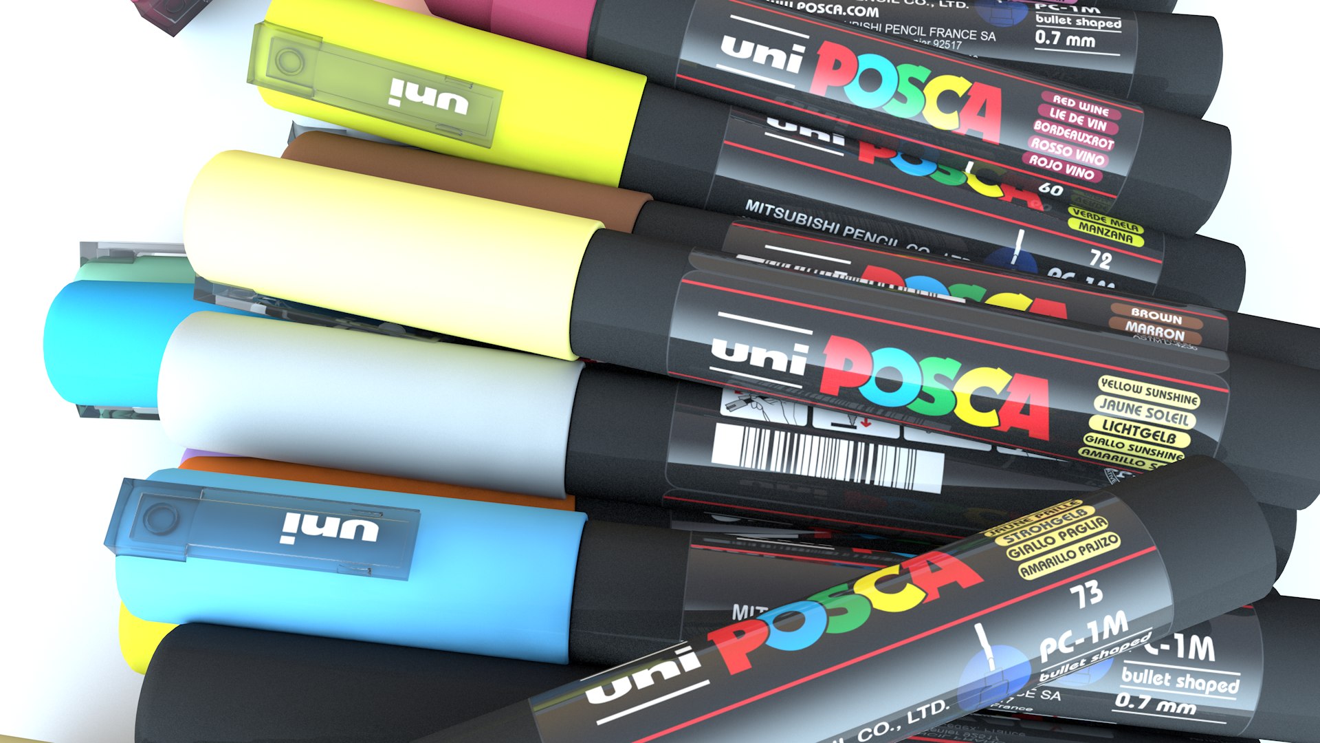 3D Posca PC-1M All Colors - TurboSquid 1843632