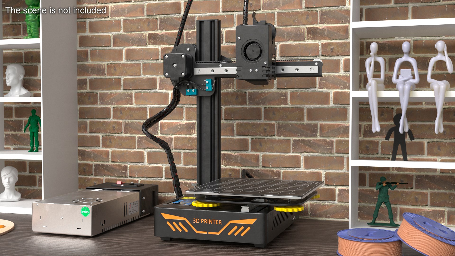 Mini 3D Printer With PSU Rigged For Cinema 4D Model - TurboSquid 2518908