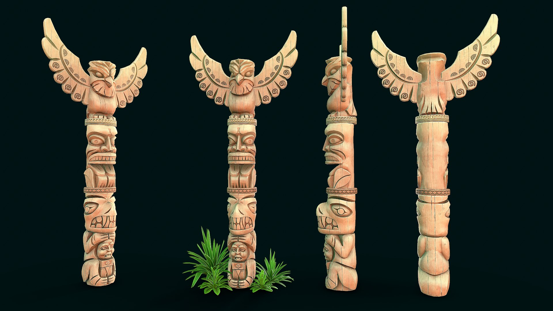 Stylized Wood Totem 8 3D - TurboSquid 2162711