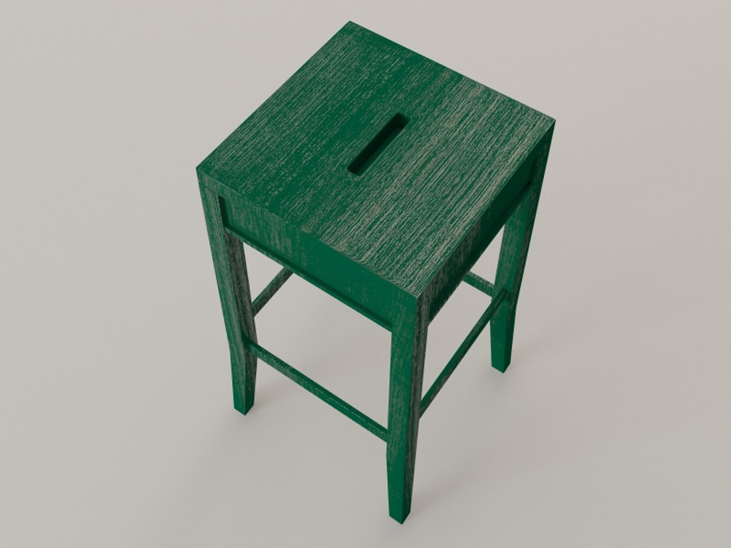 3d wood stool model