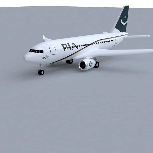 pakistan pia airplane 3d model