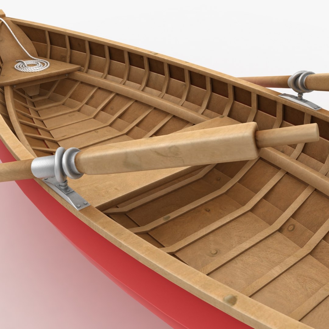 Realistic Rowboat 3d Model