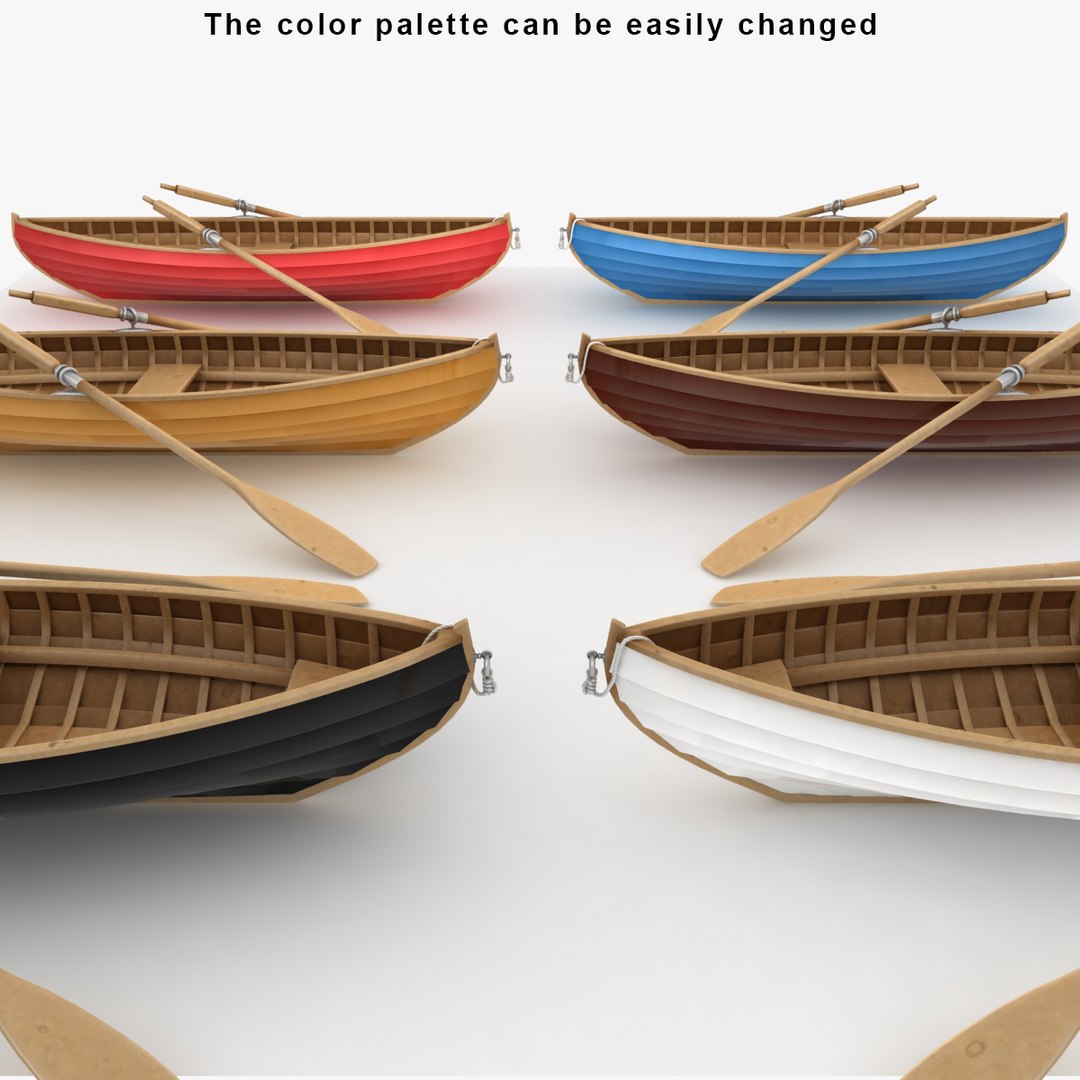 Realistic Rowboat 3d Model