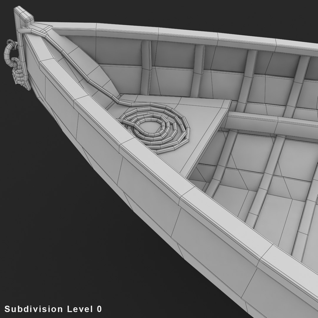 Realistic Rowboat 3d Model
