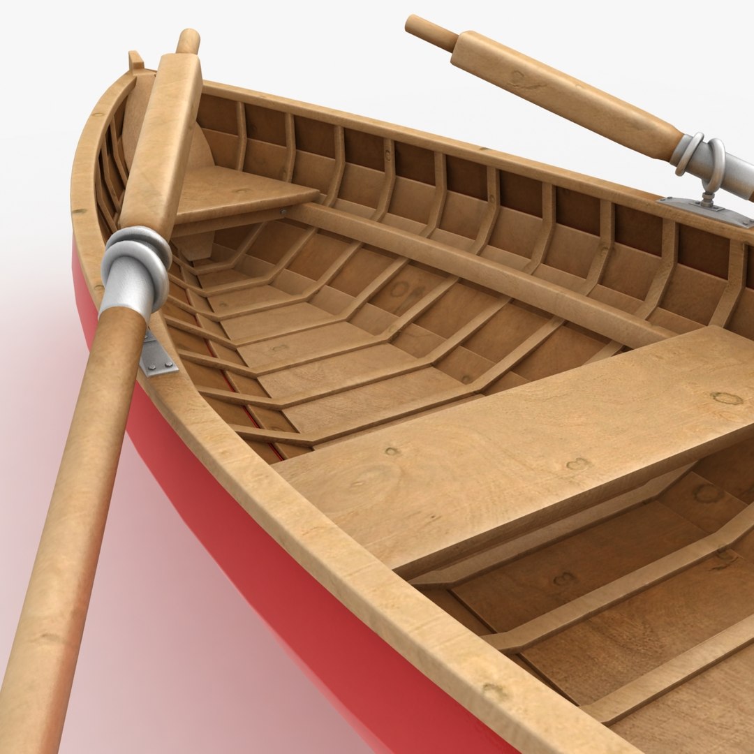 Realistic Rowboat 3d Model
