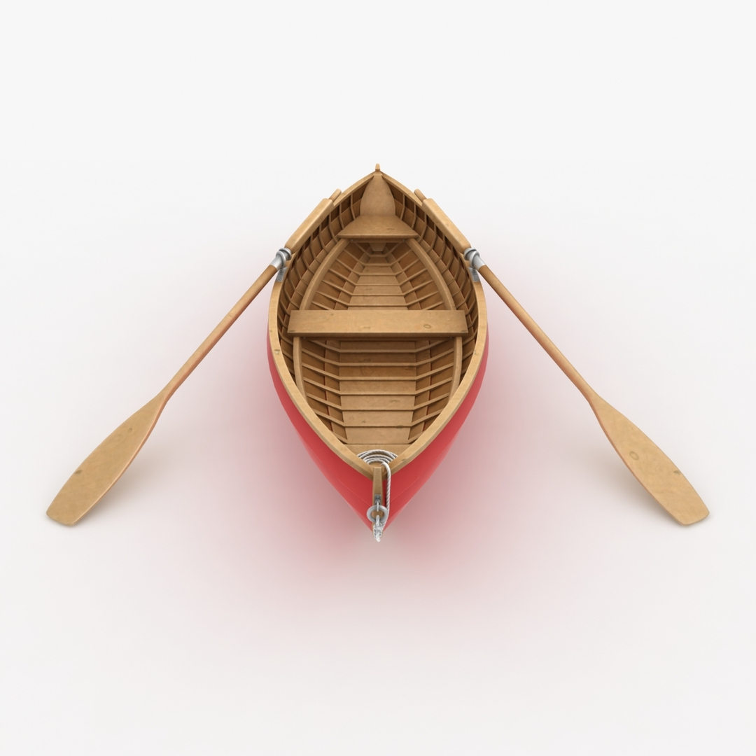 Realistic Rowboat 3d Model