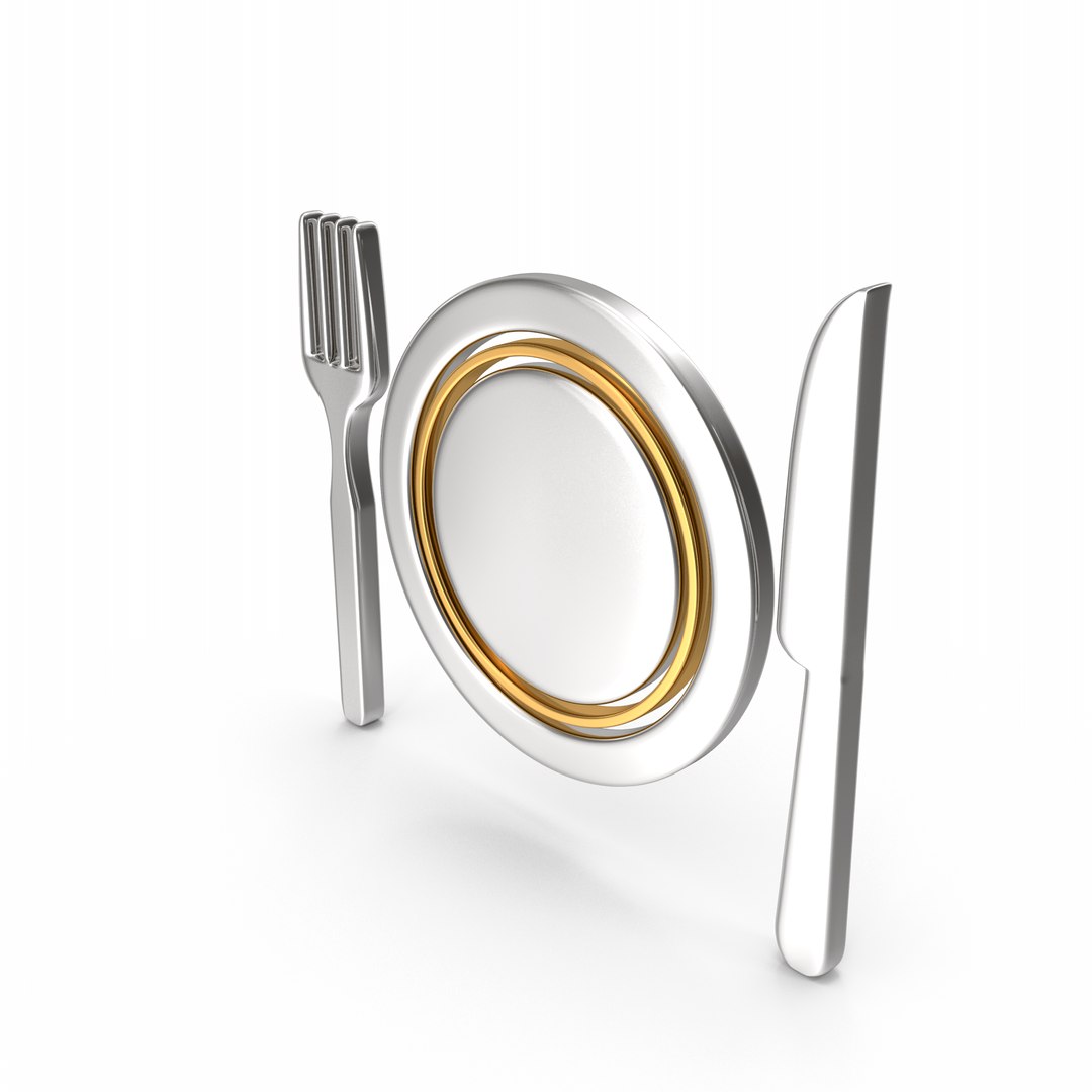 Dinner Plate Symbol Silver 3D - TurboSquid 2316600